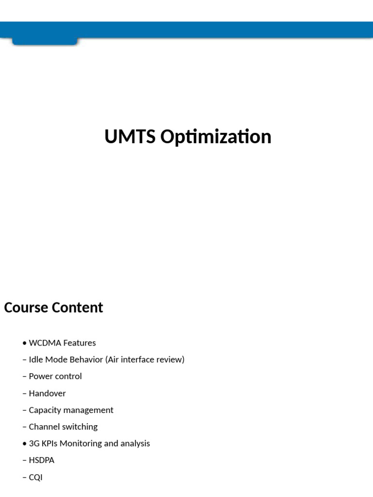 UMTS Optimization PDF | PDF | Error Detection And Correction | Electronics