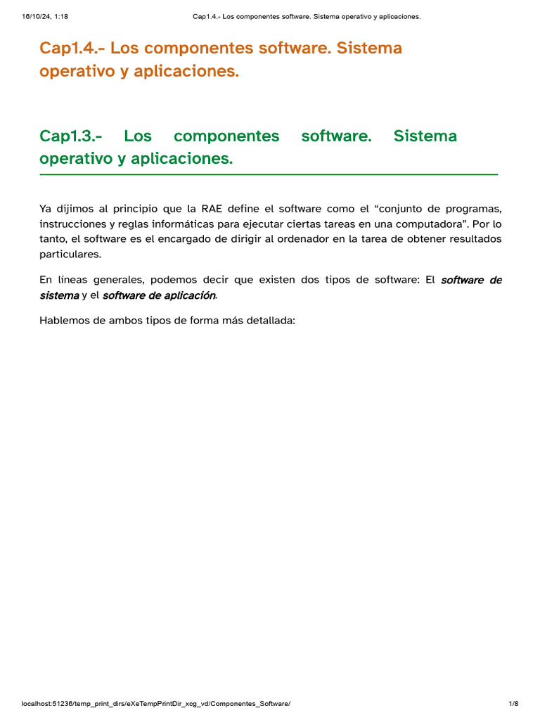 Componentes del Software: Tipos y Ejemplos | PDF | Software de la ...