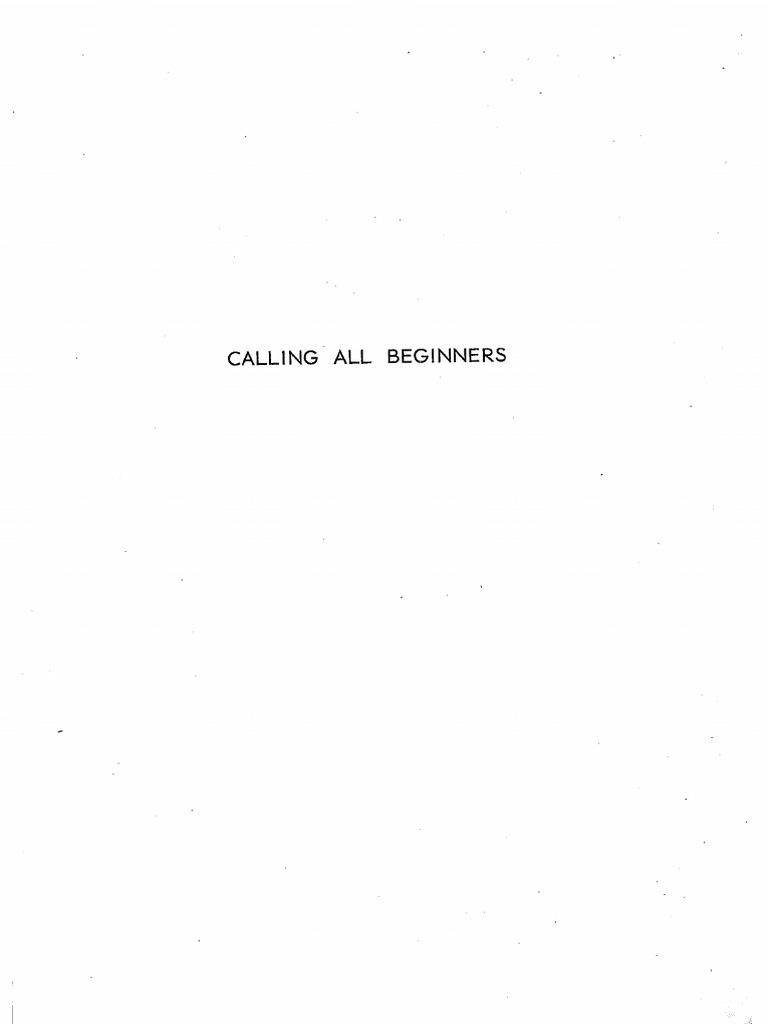 Calling All Beginners (BBC) | PDF