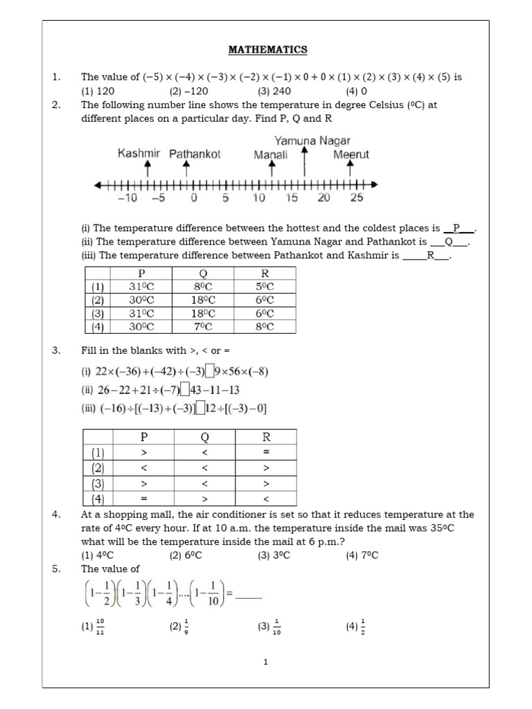 Model Papaer Foundation Class 7 | PDF