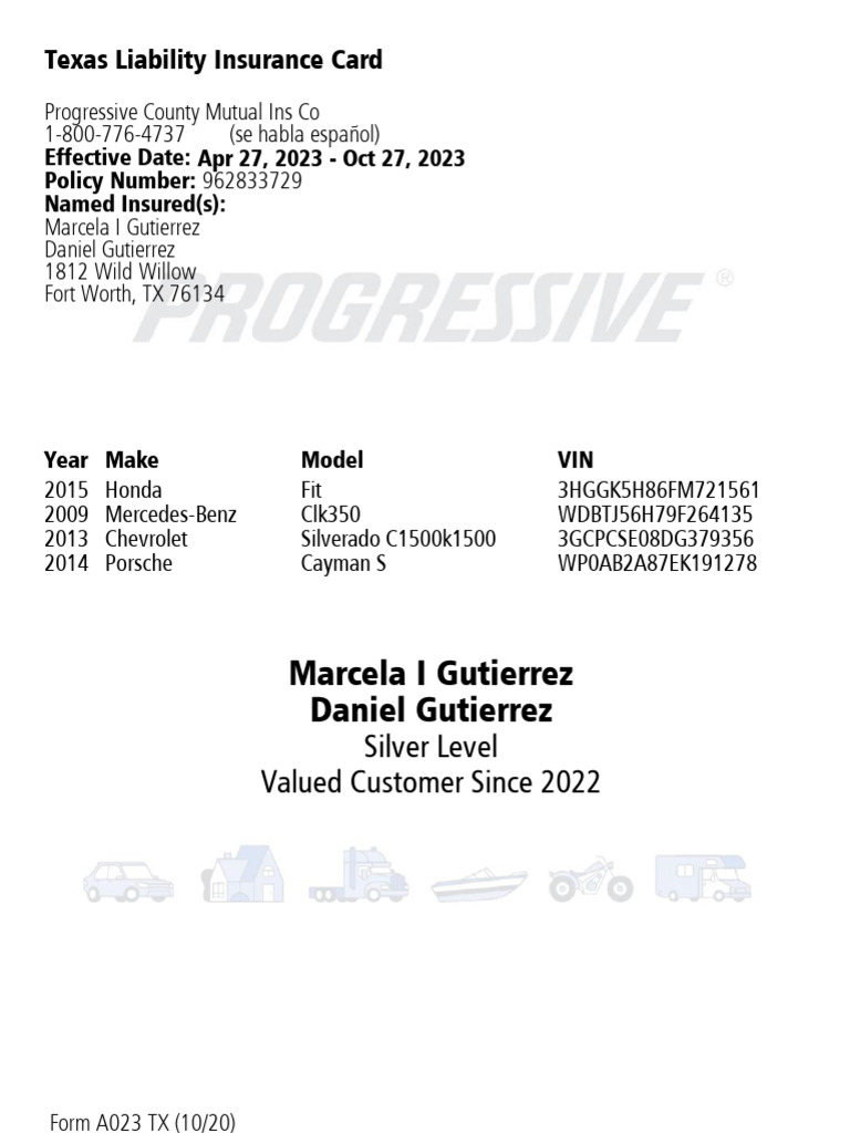 P GR Insurance Id Card Auto | PDF | Insurance | Liability Insurance