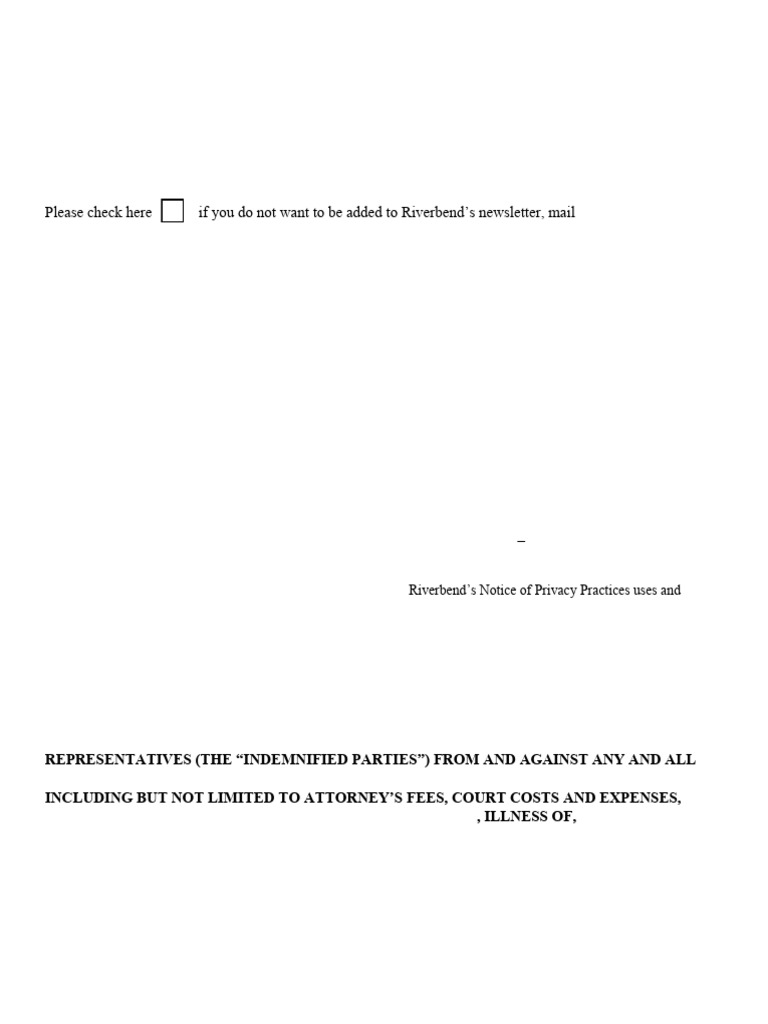 Adult Registration and Consent Form | PDF | Indemnity | Justice