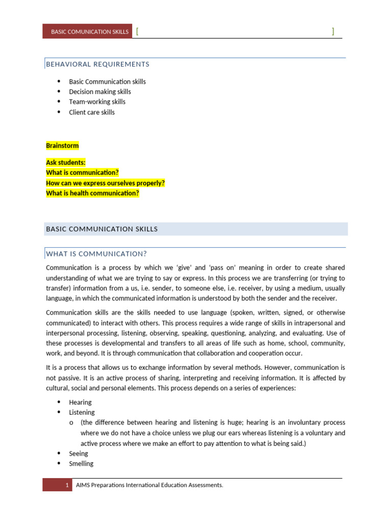 Essential Communication Skills Guide | PDF | Communication | Nonverbal ...