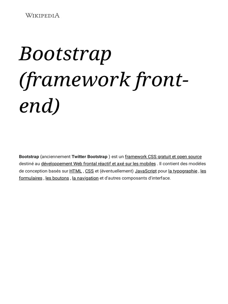 Bootstrap (Front-End Framework) - Wikipedia | PDF | Bootstrap (Front End Framework) | Web ...