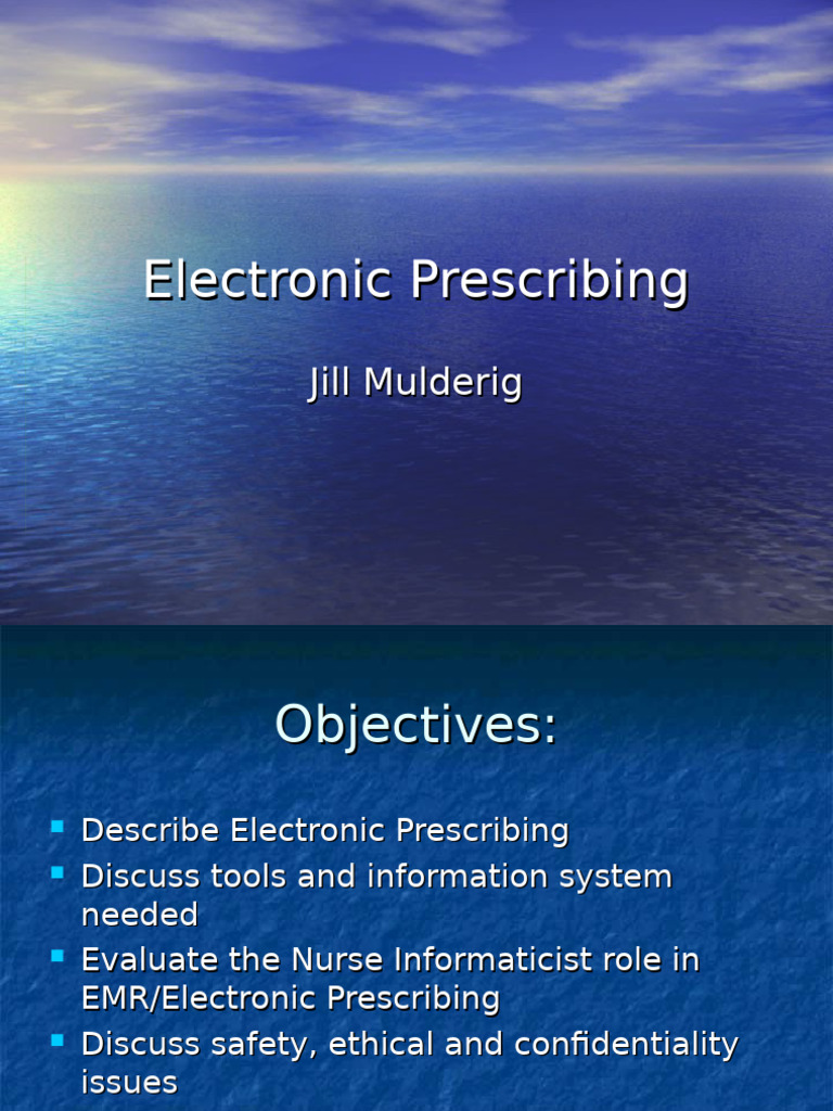 Understanding Electronic Prescribing Systems | PDF | Electronic Health ...