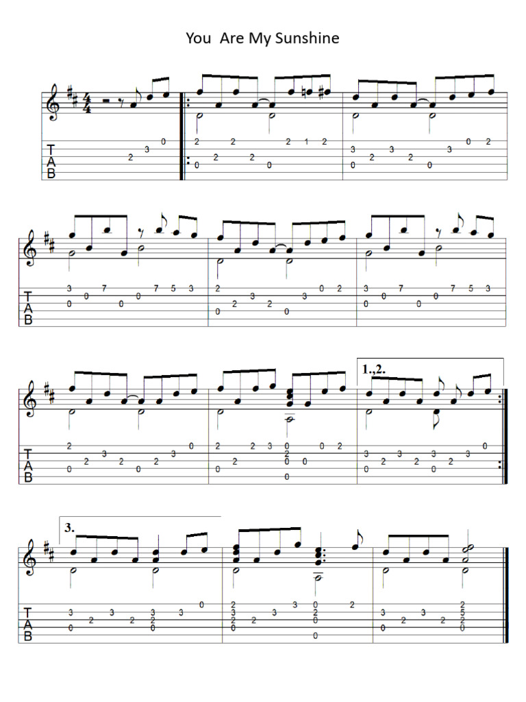 You Are My Sunshine Lyrics | PDF