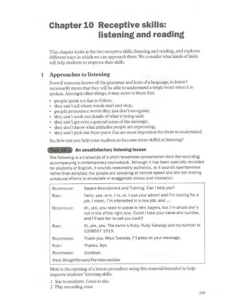 Receptive Skills - Scrivener | PDF