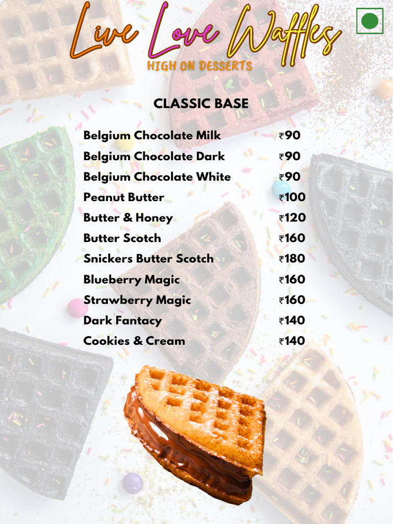Live Love Waffle New Menu Card | PDF | Waffle | Foods