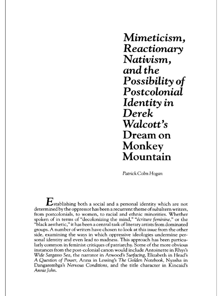 Mimeticism, Reactionary Nativism, and The Possibility | PDF