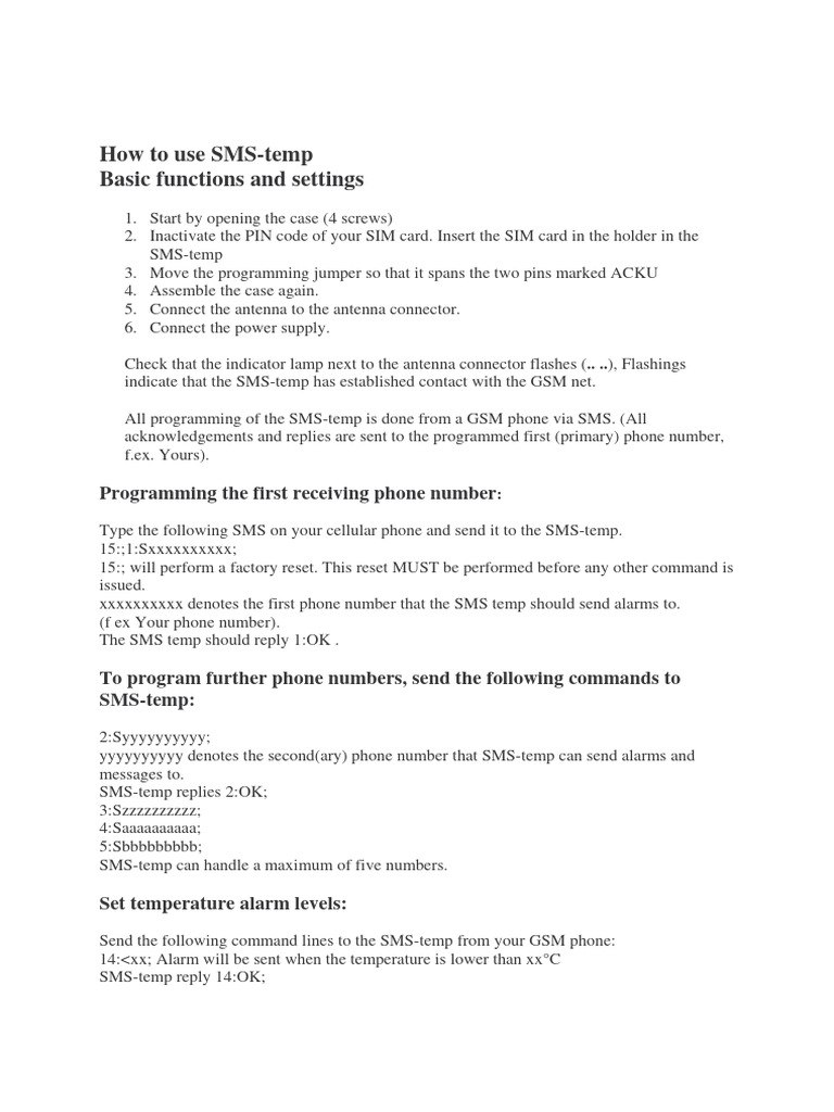 SMS - Temp - e Simplified Instructions Rev1 | PDF | Computer Science ...