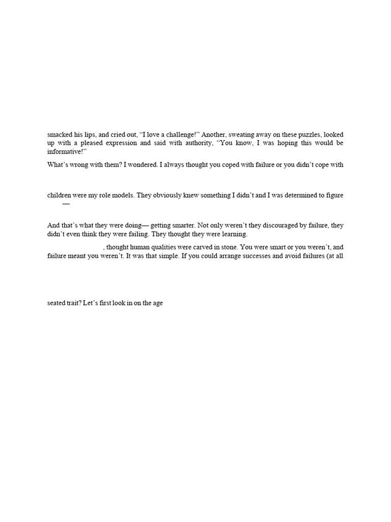 The Mindsets Pdf Mindset Cognition