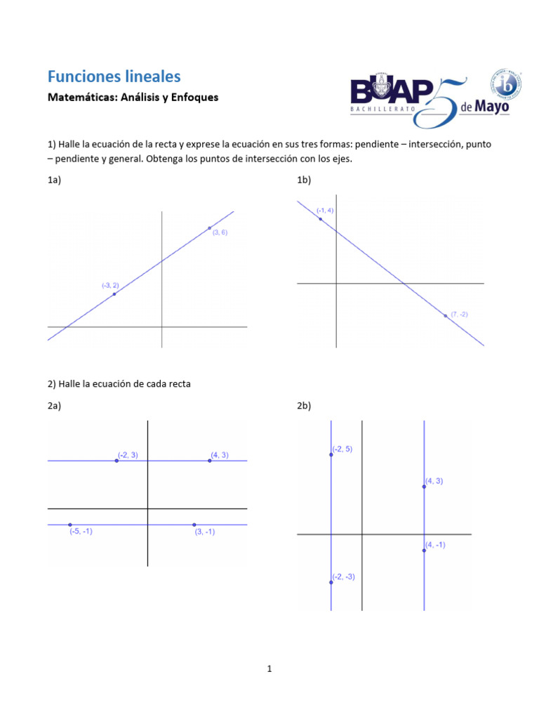 Funciones Lineales | PDF | Línea (geometría) | Pendiente