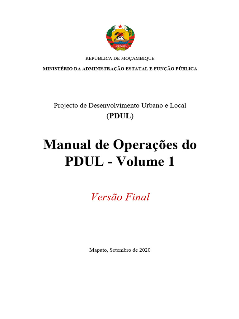 Manual de Operações do PDUL | PDF | Descentralização | Investimentos