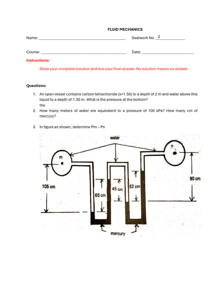FLUID-MECH-SW-NO.-2 | PDF