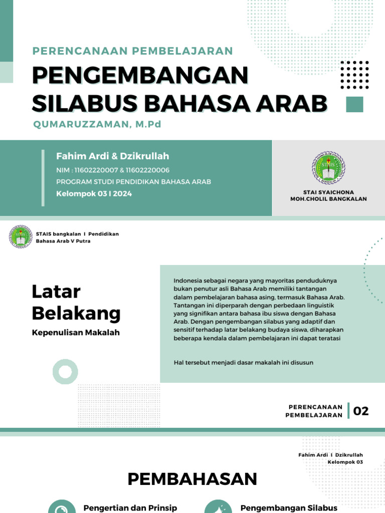 Kel 03 I Pengembangan Silabus Bahasa Arab | PDF