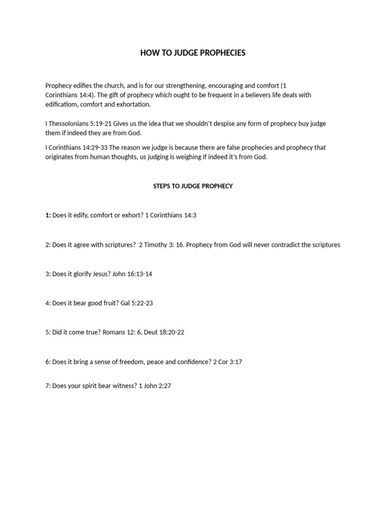 How to Evaluate Prophecies | PDF | Self-Improvement