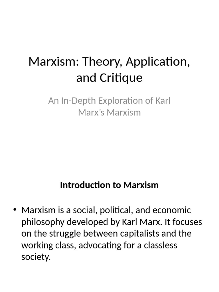 Marxism Presentation | PDF | Marxism | Karl Marx