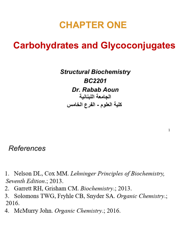 Chapter 1 Carbohydrates and Glycoconjugates | PDF | Carbohydrates ...