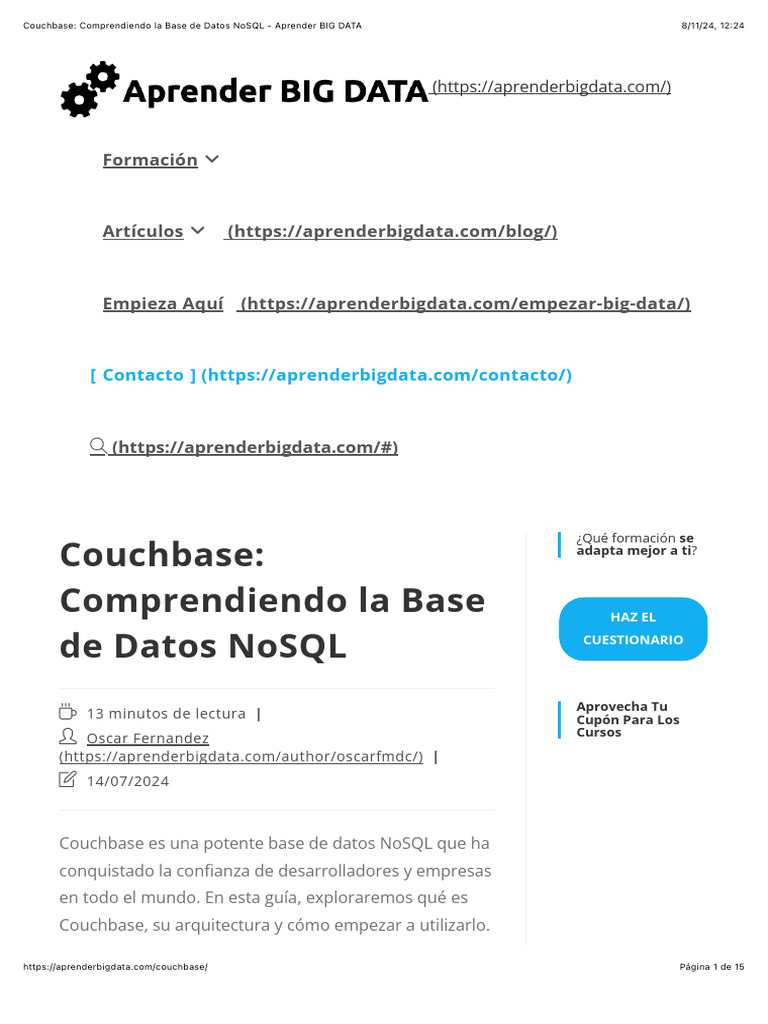 Couchbase: Comprendiendo La Base de Datos NoSQL - Aprender BIG DATA ...