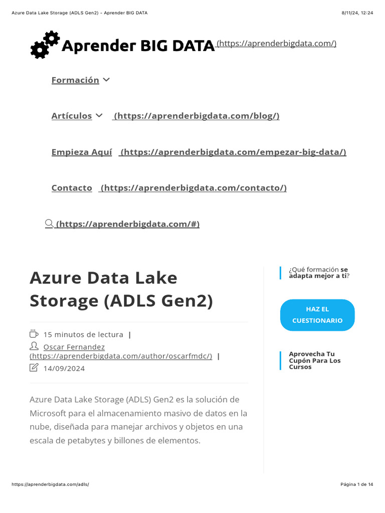 Azure Data Lake Storage (ADLS Gen2) - Aprender BIG DATA | PDF | Big Data | Microsoft Azure