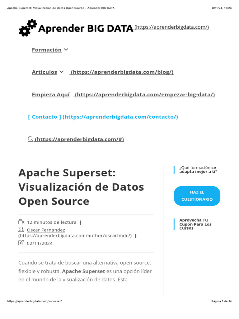 Apache Superset: Visualización de Datos Open Source - Aprender BIG DATA | PDF | Big Data ...