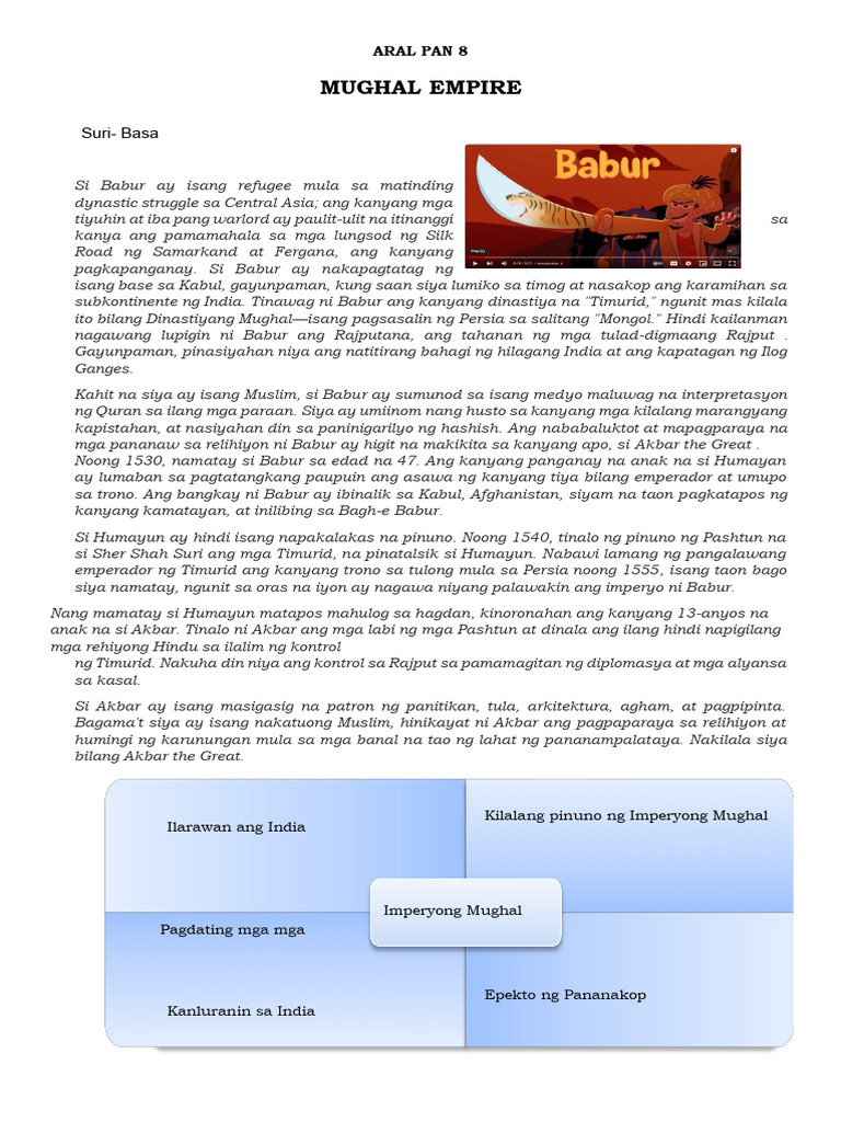 Aral Pan 8 - Mughal Empire | PDF