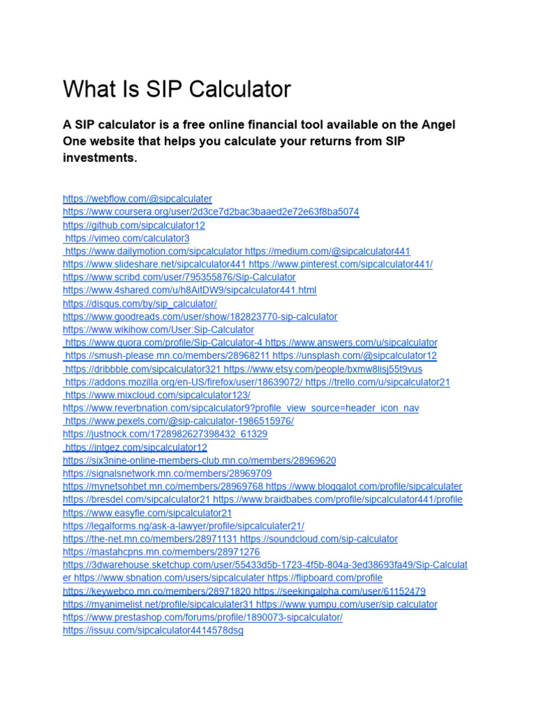 What Is SIP Calculator | PDF | Computers