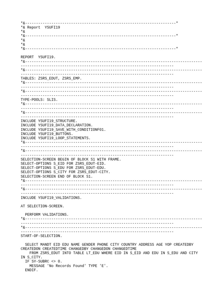 I-ALV Report With Buttons & Include-Subroutines | PDF | Computing | Computer Science