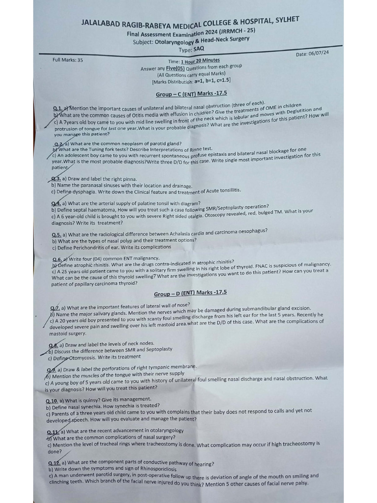 Final Assessment JRRMC Session 2018 19 | PDF