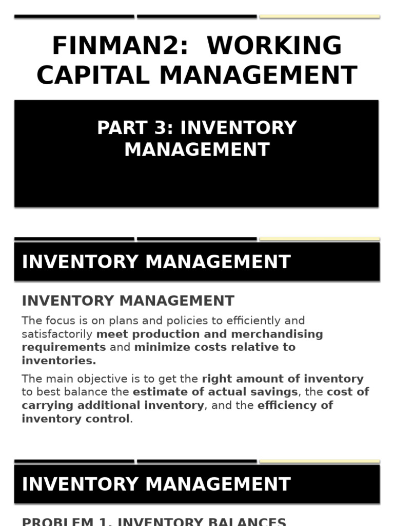 Inventory Management Strategies Explained | PDF | Inventory | Financial ...