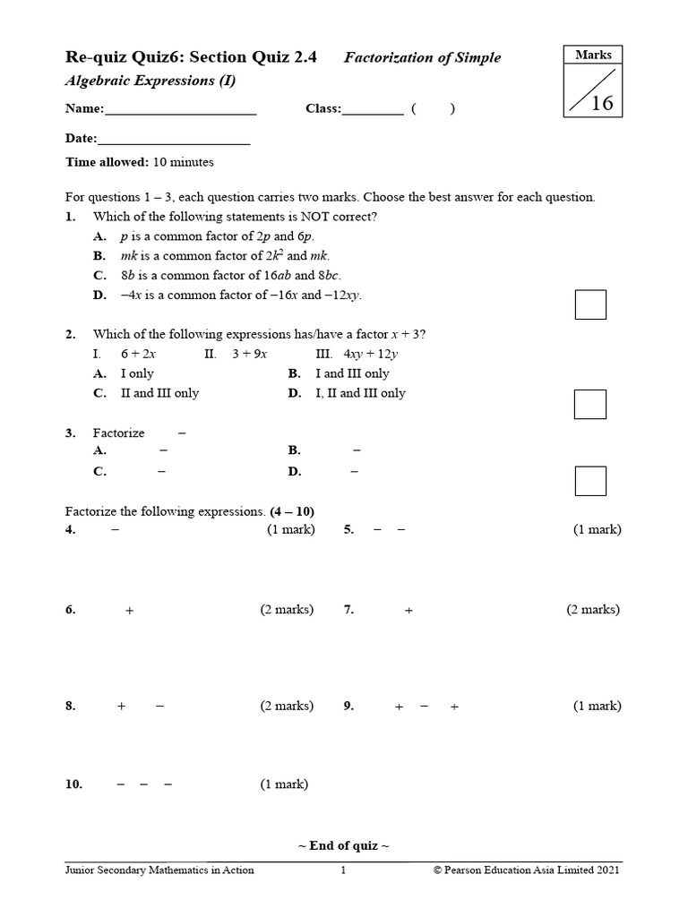 Quiz6 Requiz - 2A02 - Section 4 Quiz - E | PDF