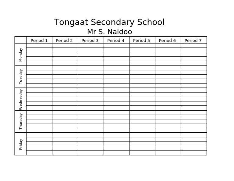 Tongaat School Forecast Template | PDF
