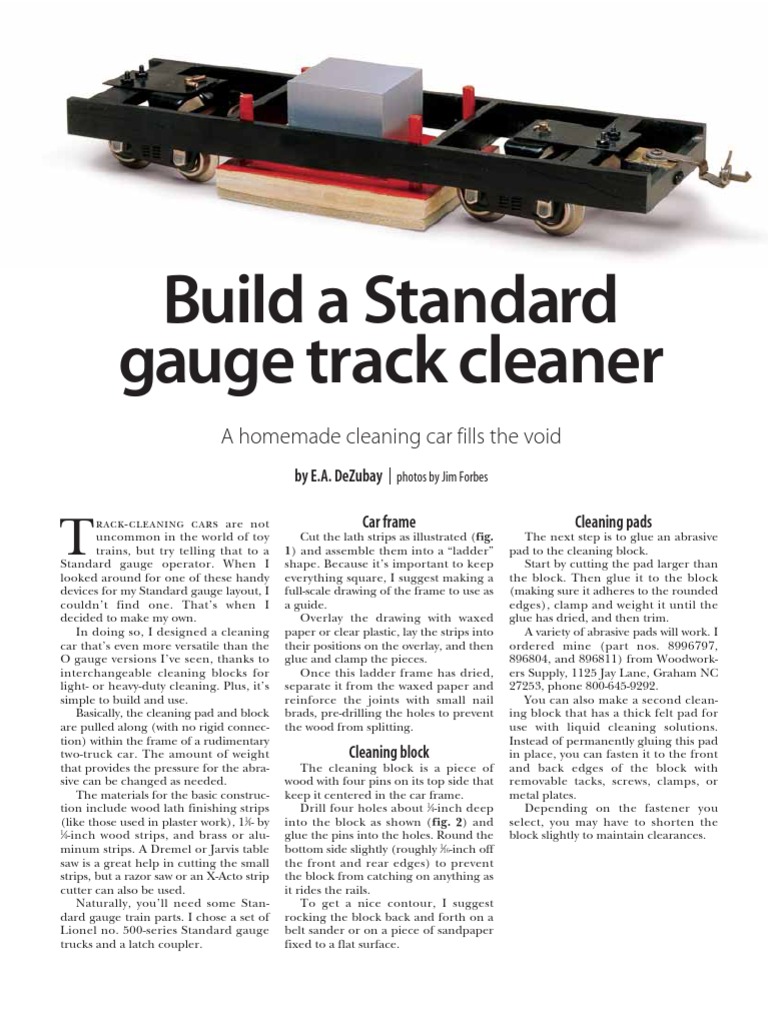 Build Your Own Standard Gauge Track Cleaner | PDF | Abrasive | Track Gauge
