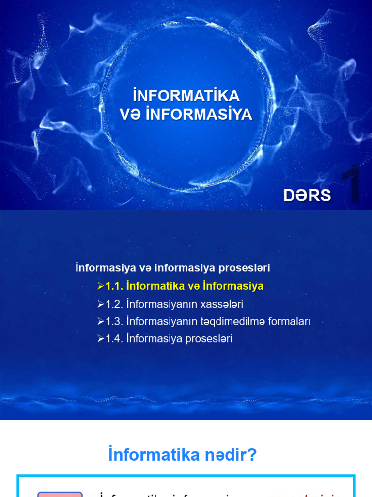 İnformatika VƏ İnformasiya | PDF