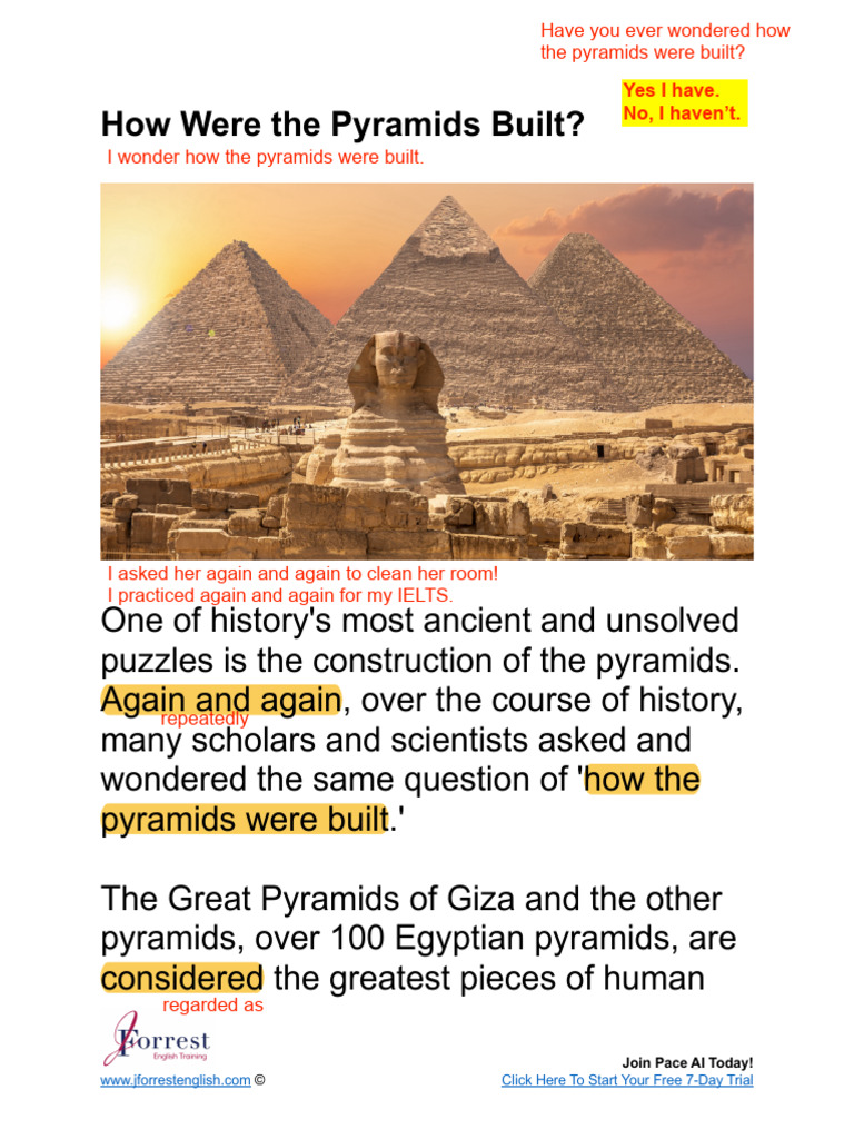 How Were The Pyramids Built Article Review by JForrest English | PDF ...