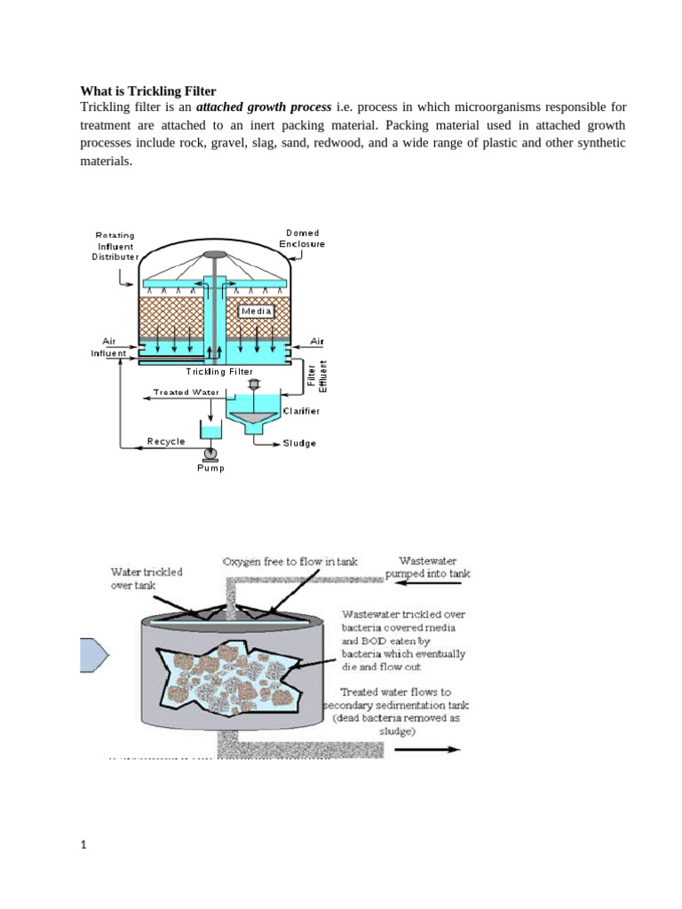 Bio Trickling Filter Process Overview | PDF | Sewage Treatment | Filtration