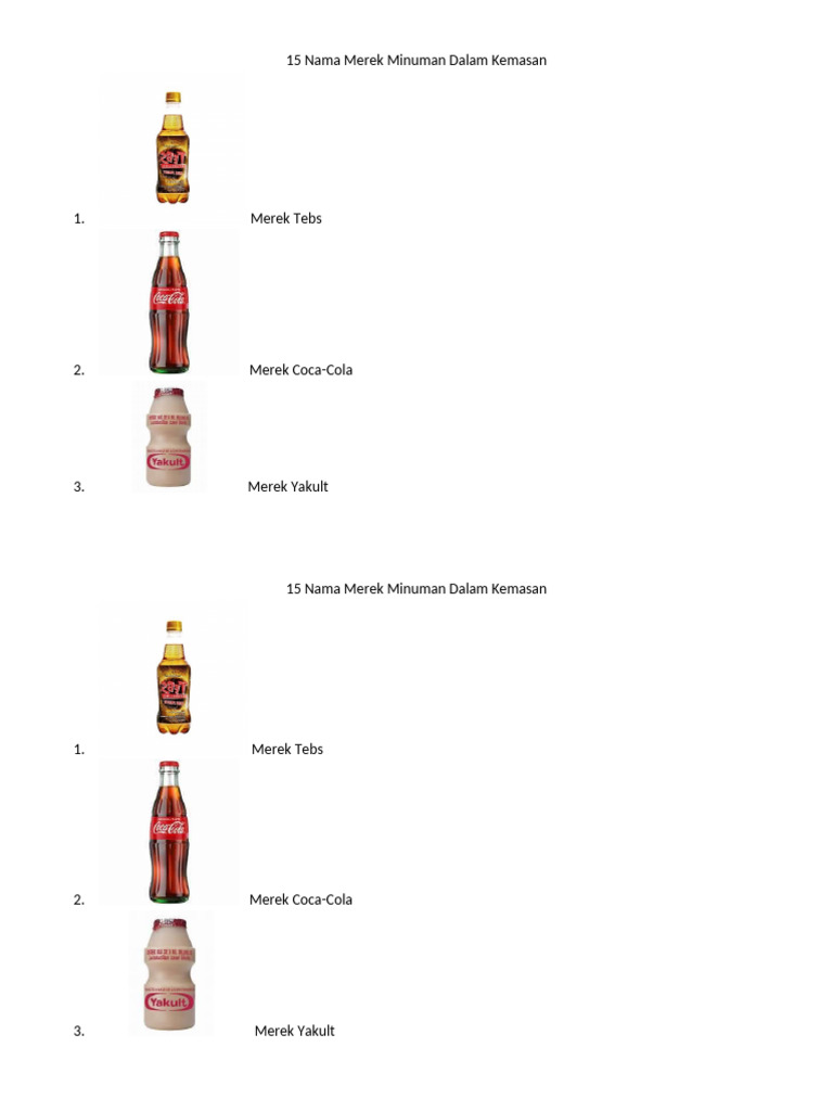 15 Nama Merek Minuman Dalam Kemasan | PDF