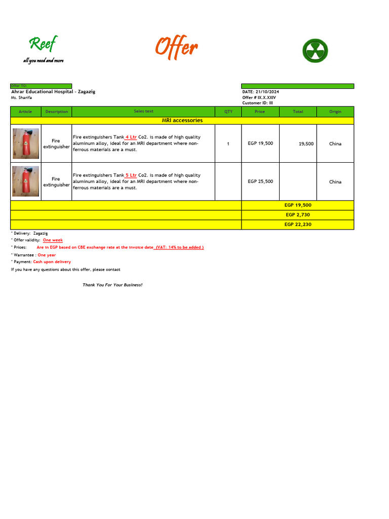 MRI Fire Extinguisher - Zagazig | PDF