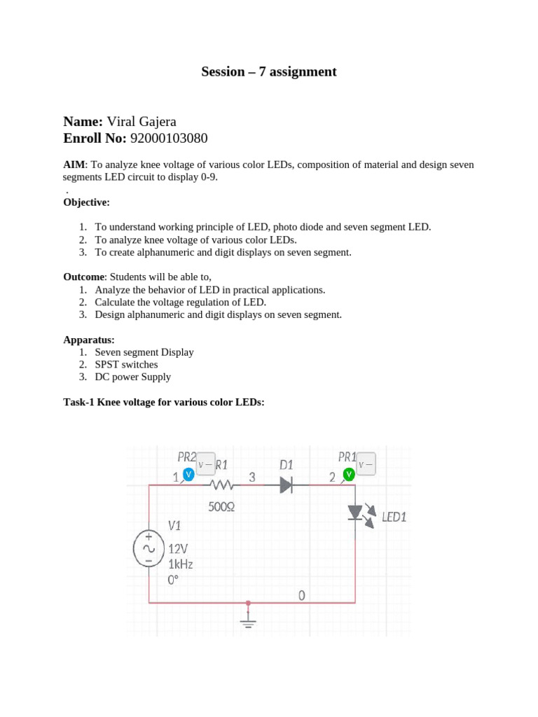 Session-7 Assignment Diode | PDF | Light Emitting Diode | Electricity