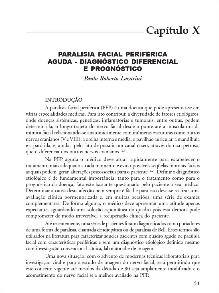 PARALISIA FACIAL PERIF-RICA - Cap. Livro | PDF | Nervo | Imagem de ressonância magnética