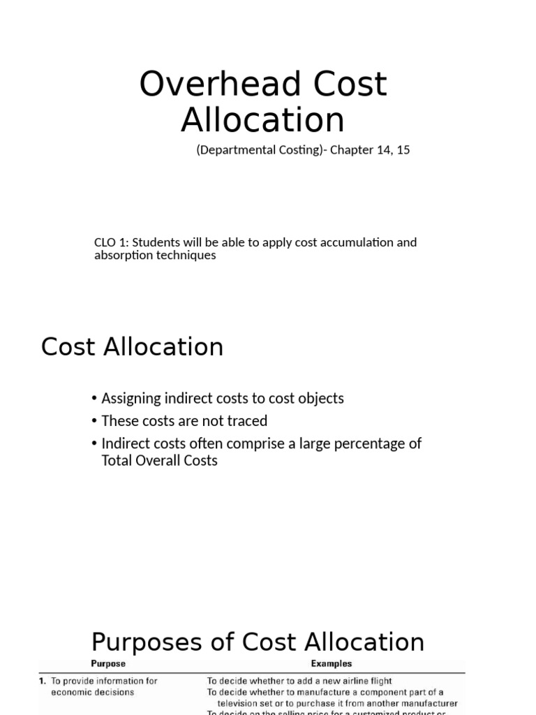Departmental Overhead Allocation | PDF | Economics | Financial Economics