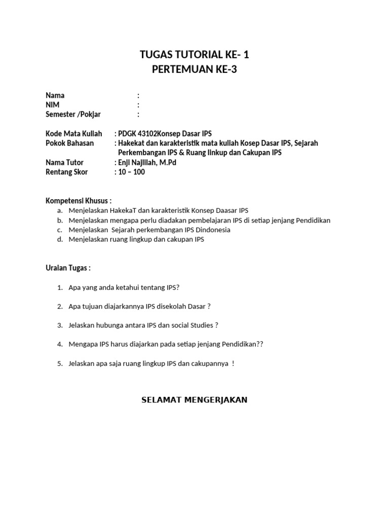 TUGAS1 Konsep Dasar IPS | PDF