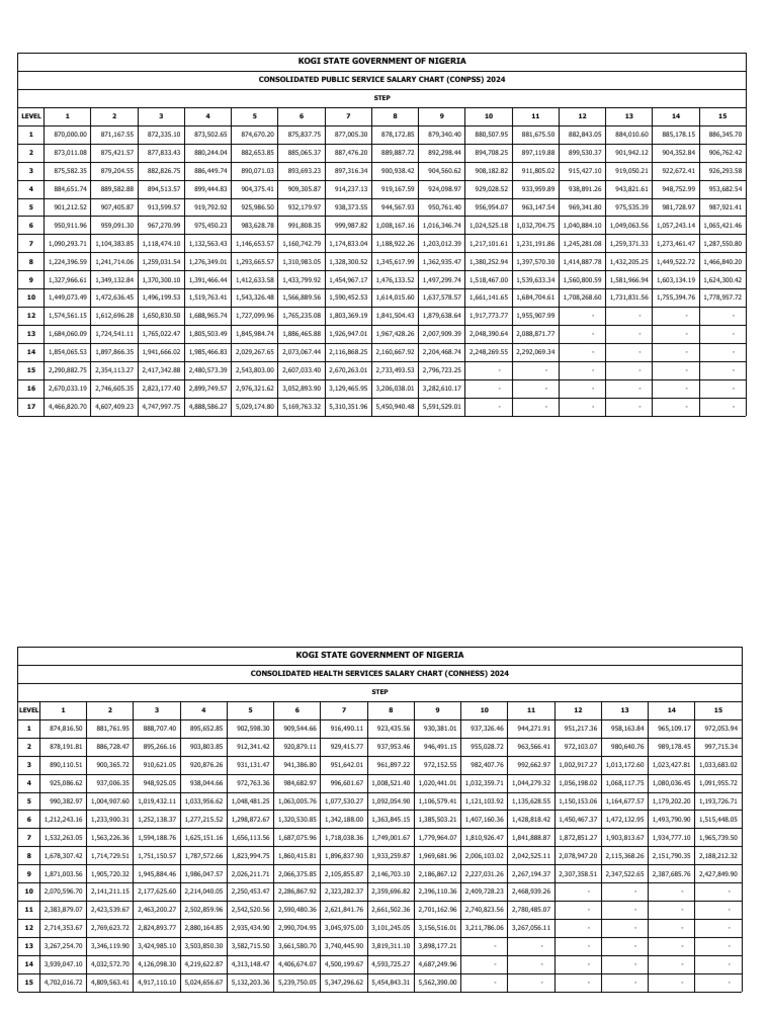 Kogi State Salary Structure 2024 | PDF