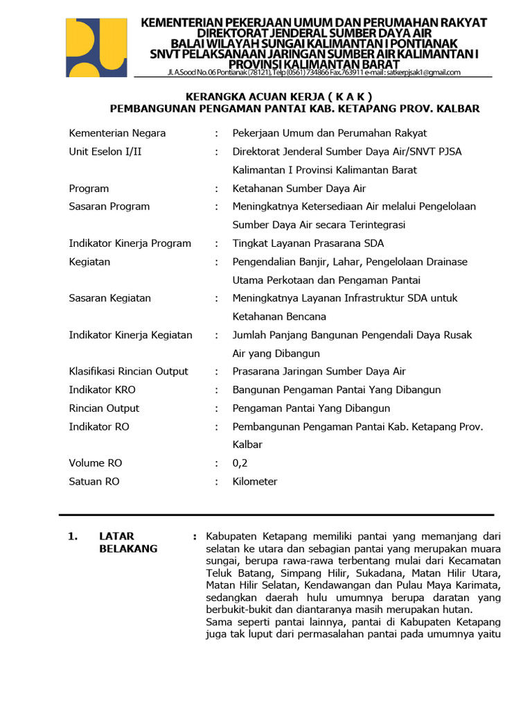 KAK Pantai Ketapang 2024 | PDF