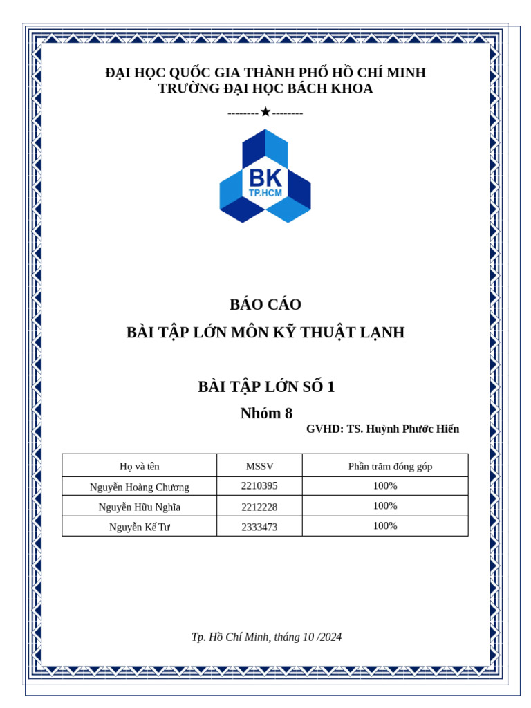BTL số 1 - Nhóm 8 -KTL | PDF