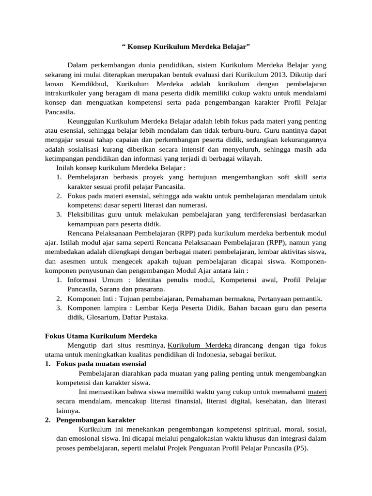Kurikulum Merdeka: Fokus dan Keunggulan | PDF | Kesehatan Holistik ...