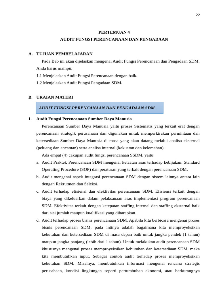 Audit SDM: Manfaat dan Strategi Baru | PDF