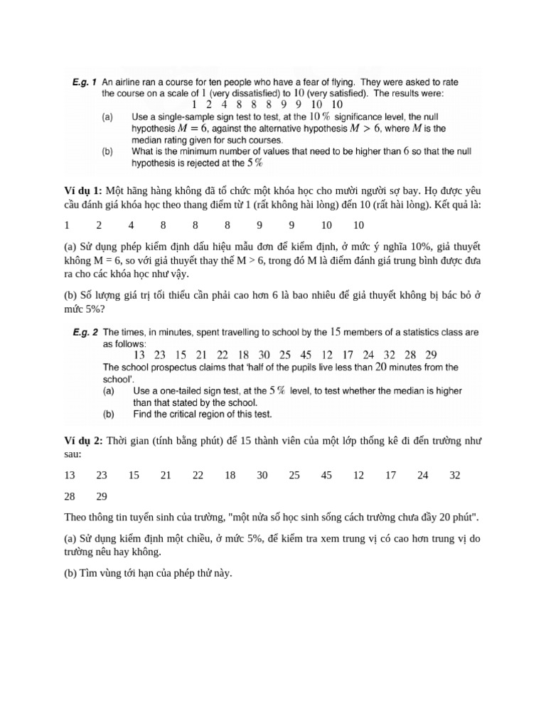 Signtest One Small Sample | PDF
