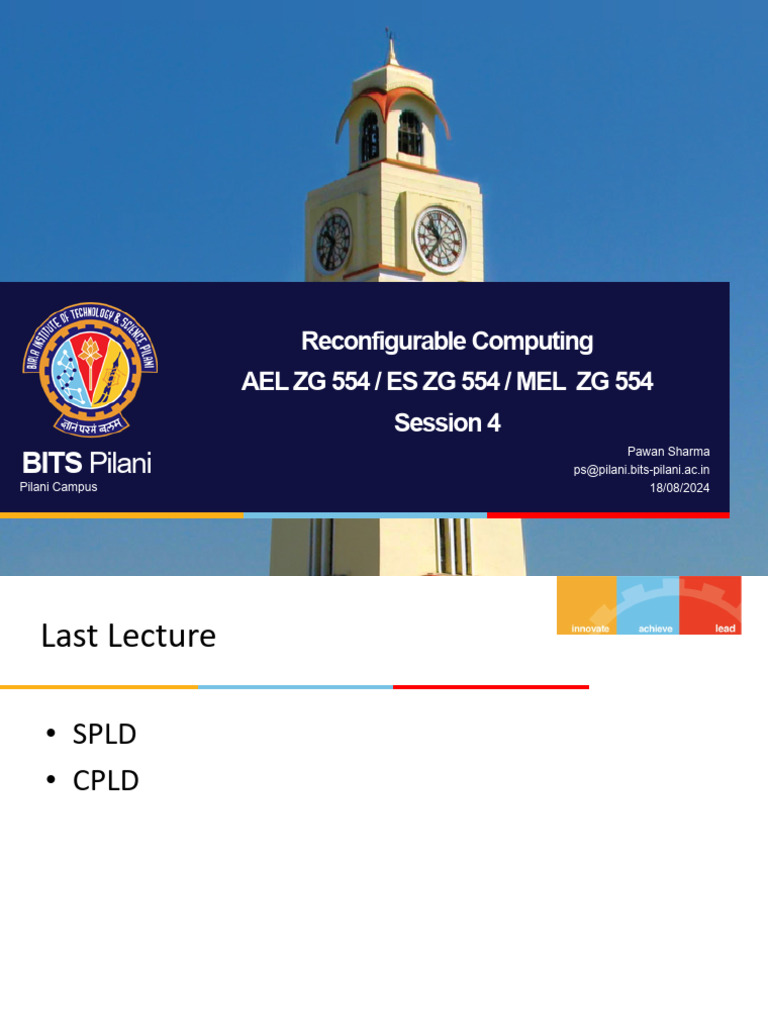 ES-MEL-AEL ZG554_Lec4 | PDF | Field Programmable Gate Array | Digital Electronics