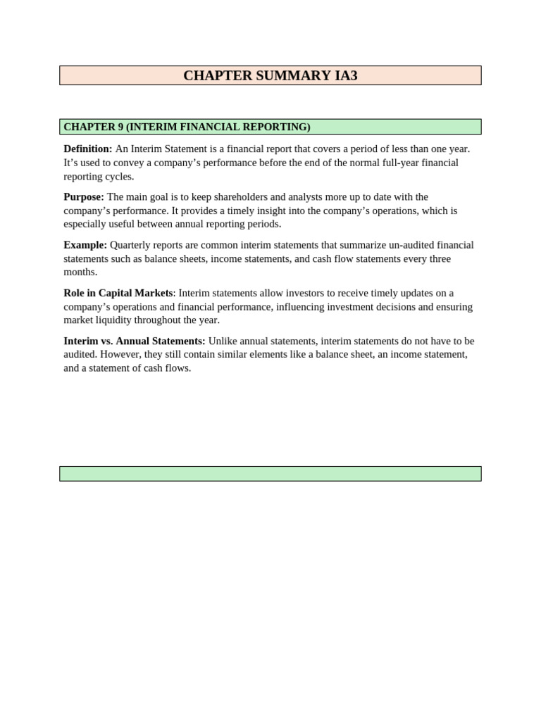 Chapter Summary Ia3 | PDF